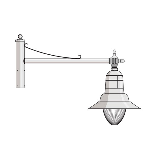 MF-2671 | 4" Round Pole Fixture Arm Bracket | MagniFlood.com
